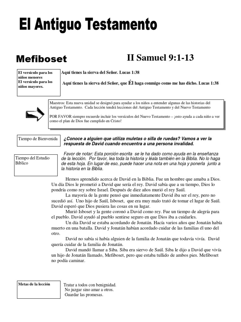 SP OT 04 49 Mefiboset | PDF | David | Saulo