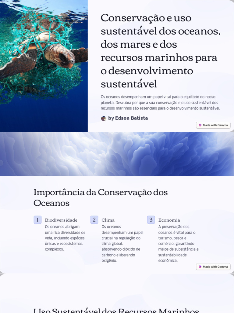 Conservacao e Uso Sustentavel Dos Oceanos Dos Mares e Dos Recursos Marinhos Para o ...