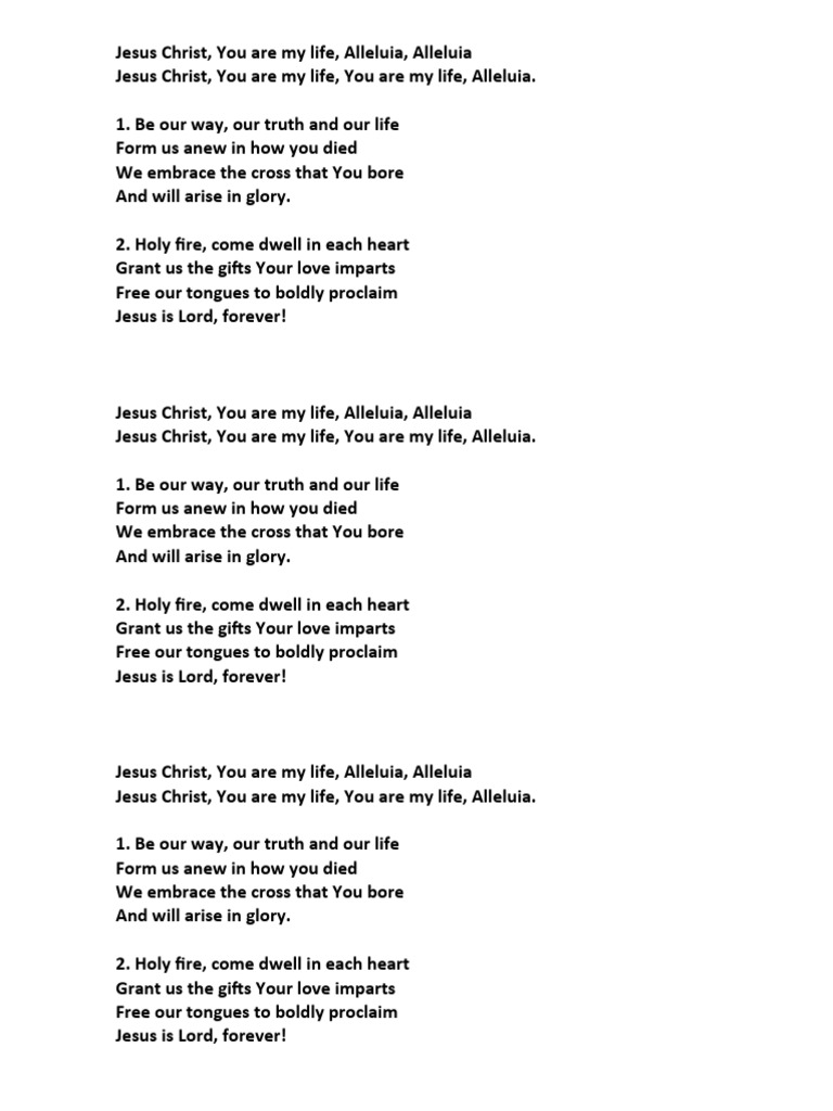 Jesus Christ, You Are My Life Lyrics | PDF