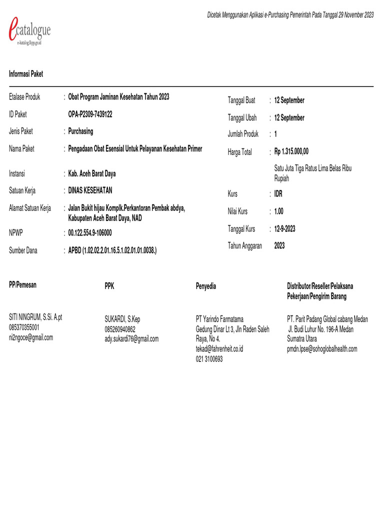 Cetak Pesanan OPA-P2309-7439122 | PDF