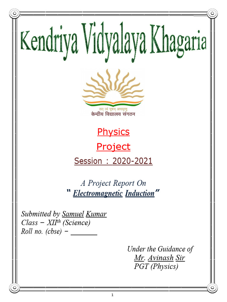 Physics Project Class XII 2021 22 Investigatory Project | PDF ...