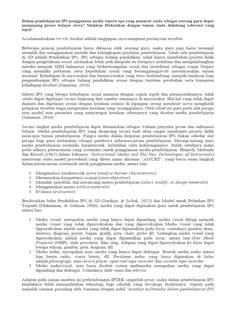 Jawaban Diskusi Sesi 5 - TUTON IPS | PDF