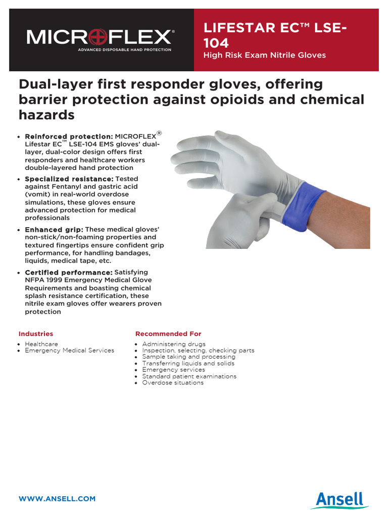 Microflex Lifestar Ec Lse 104 - Pds - Us | PDF