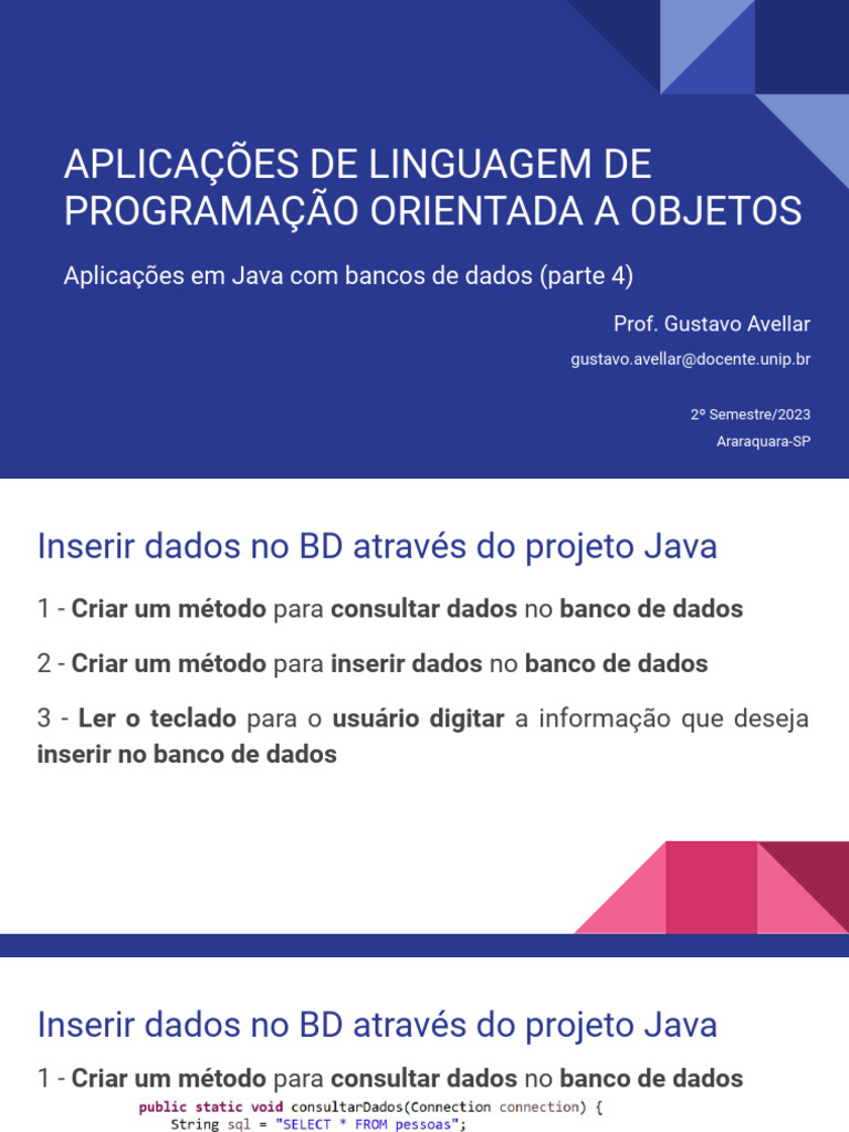 4 - Aplicações em Java Com Bancos de Dados (Parte 4) | PDF