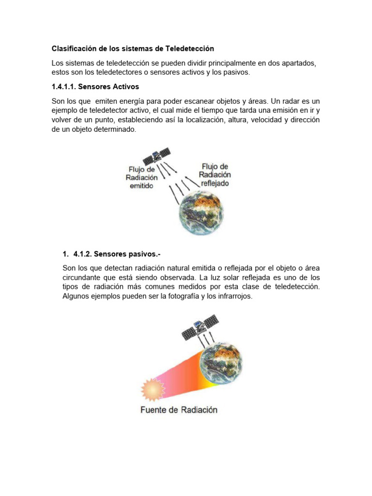 Clasificación de Los Sistemas de Teledetección | PDF