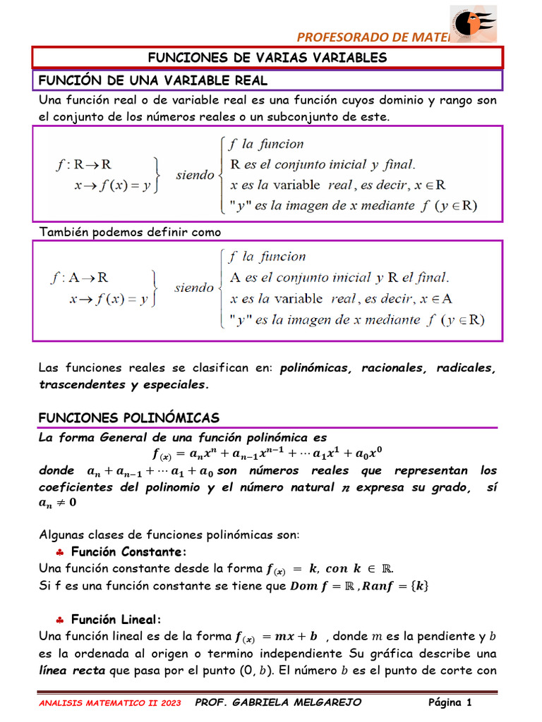 Funcion de Varias Variables 2023 | PDF