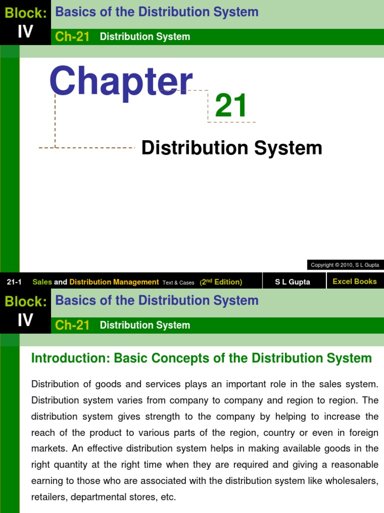 Chapter 21 Distribution System-Sales and Distribution Management | PDF ...