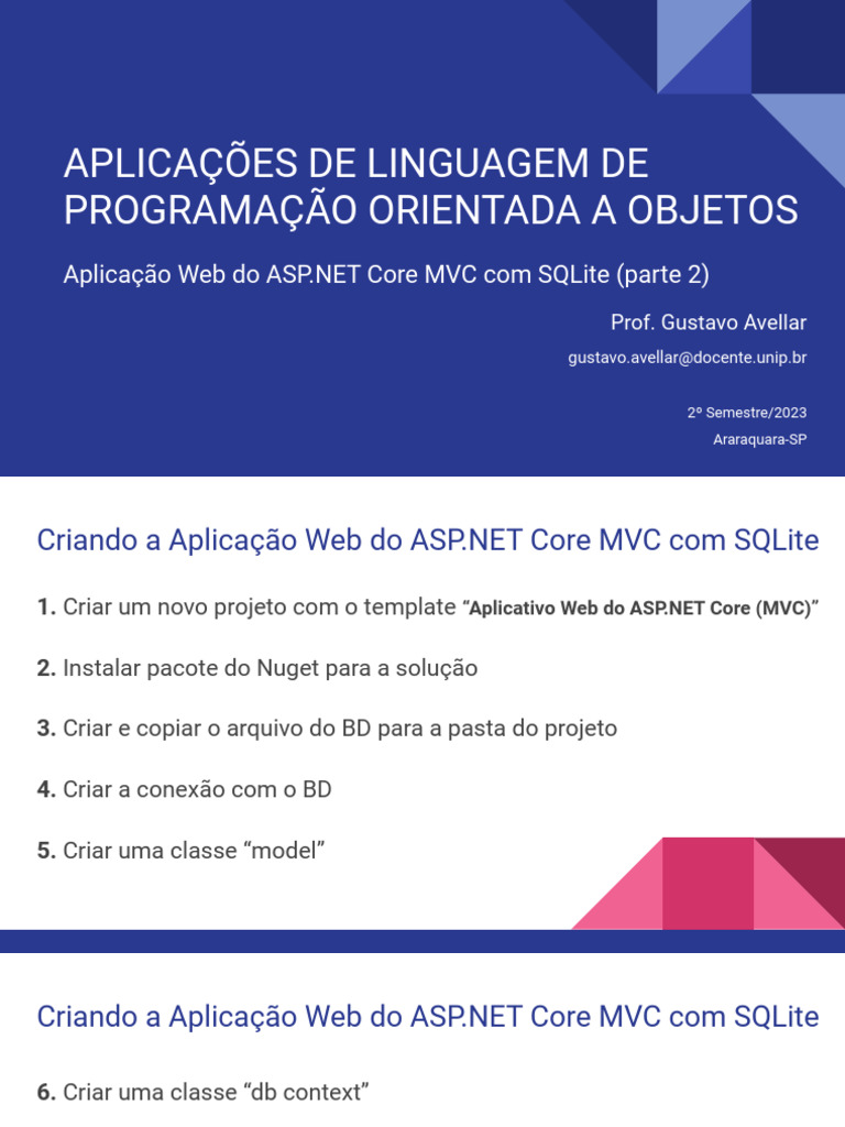 ASP.NET Core MVC com SQLite: Guia Prático | PDF | Model-View ...