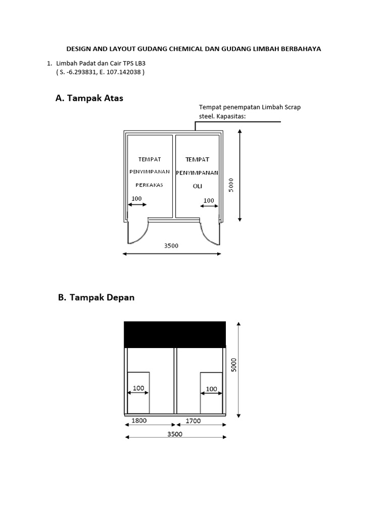 Design and Layout Gudang Chemical Dan Gudang Limbah Berbahaya | PDF