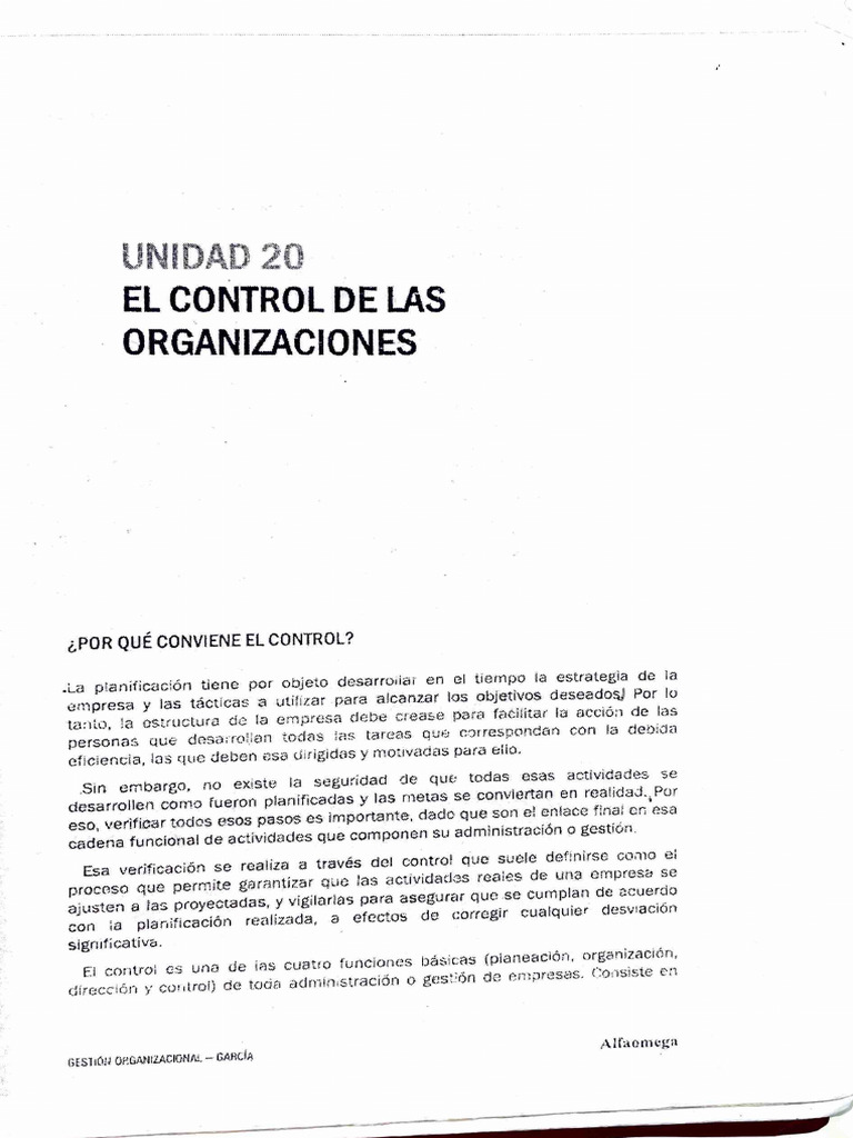 Control en Las Organizaciones | PDF