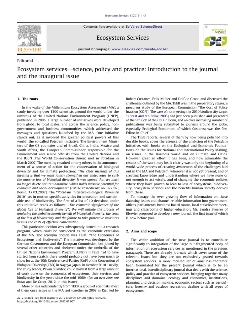 Ecosystem Services-Science Policy and Practice Int | Download Free PDF | Biodiversity ...