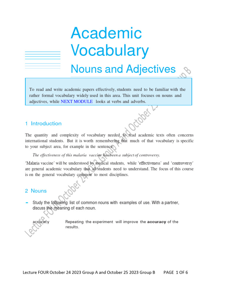All PDFs Ss Academic Vocabulary Nouns Adjectives Verbs Adverbs ...