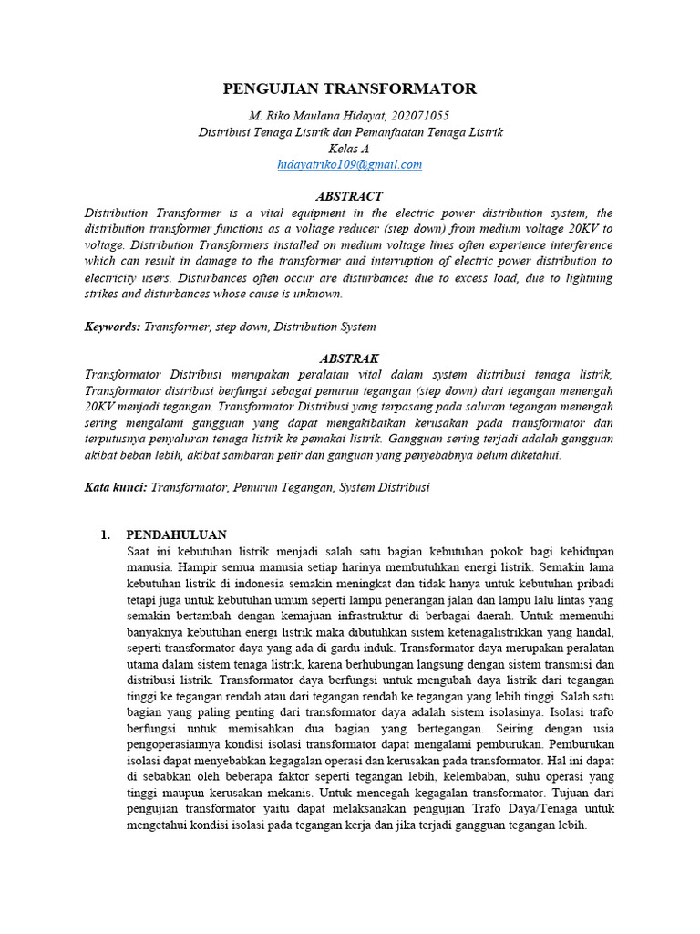 Pengujian Transformator | PDF