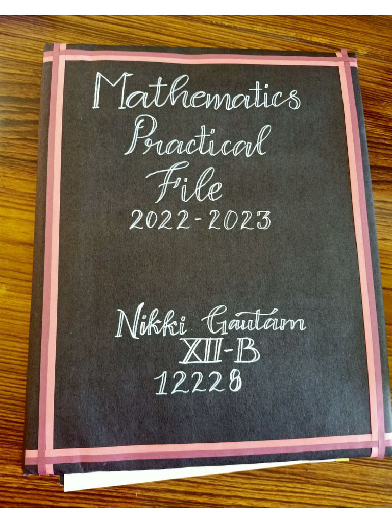 Mathematics Practical File 2023-24 Class XII | PDF