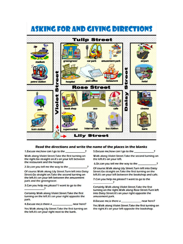 Asking For and Giving Directions | PDF