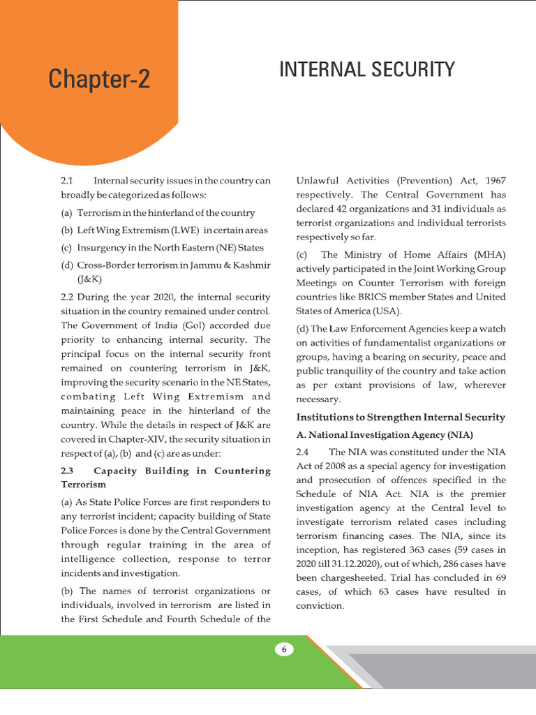 Annual Report of MHA 2020-21 (Chapter-2 Internal Security ...