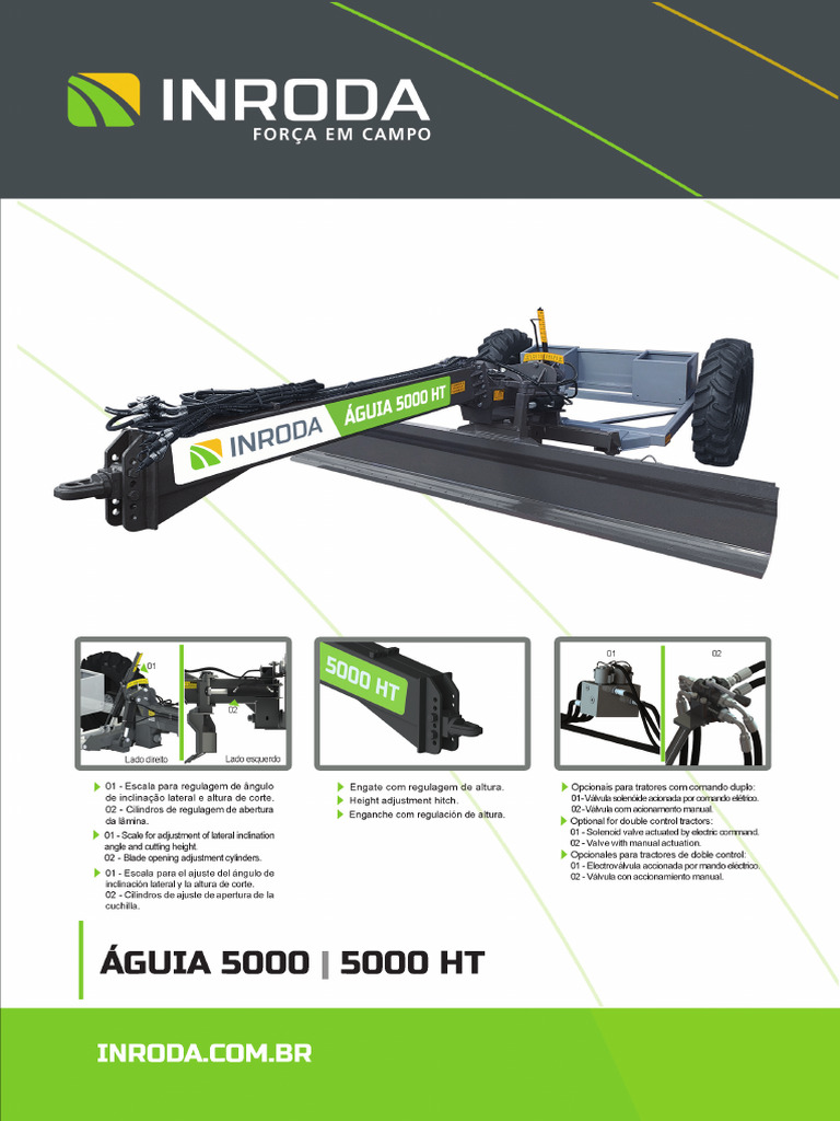 Plaina Niveladora Traseira Aguia 5000HT Inroda | PDF