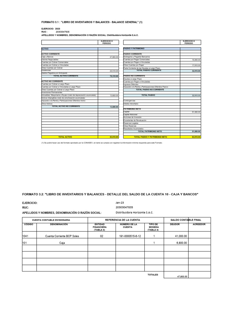 Formato 3 - Libro de Inventarios y Balances | Descargar gratis PDF ...