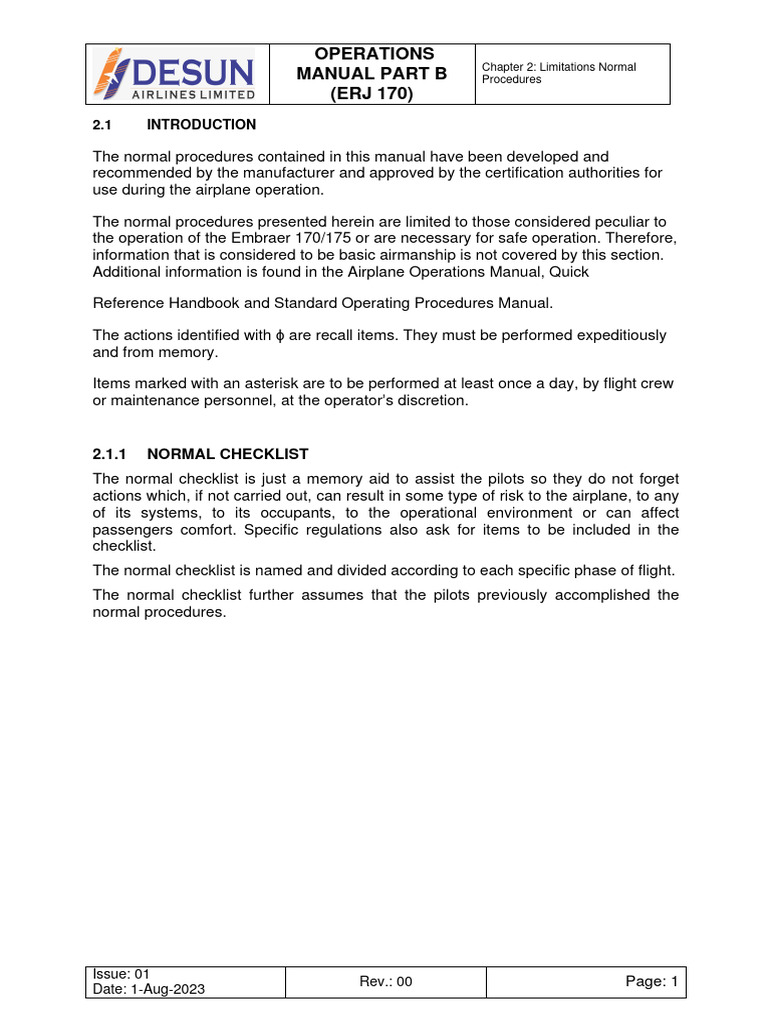 CHPT 2 Normal Procedures | PDF | Aerospace Engineering | Aviation Safety