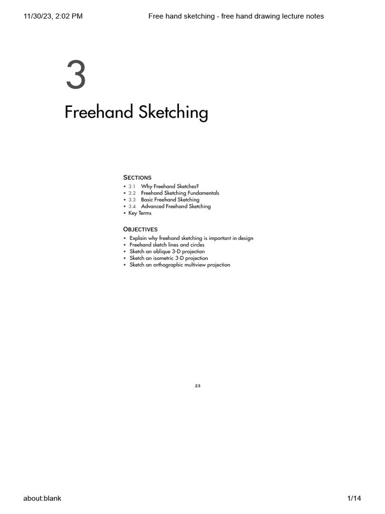 Free Hand Sketching - Free Hand Drawing Lecture Notes | PDF | Ellipse ...