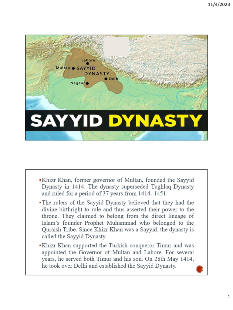 Sayyidd Dynasty | PDF