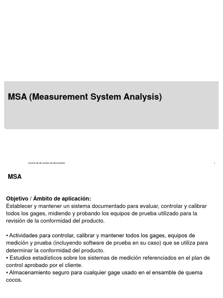 MSA Entrenamiento Upload | PDF | Laboratorios | Calibración