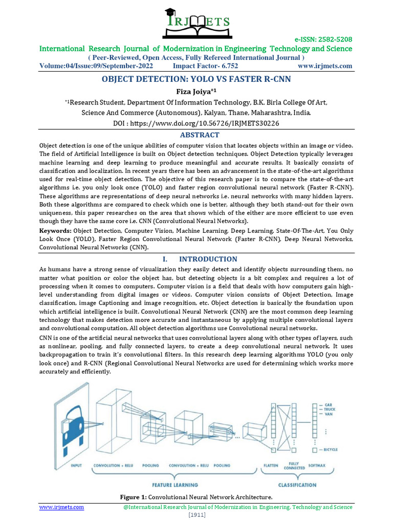 Yolo Vs Rcnn Pdf Deep Learning Artificial Neural Network