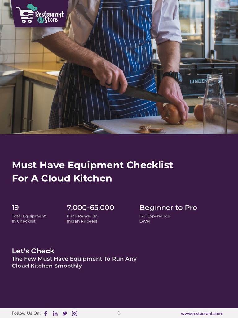Cloud Kitchen Equipment Checklist Compressed | PDF
