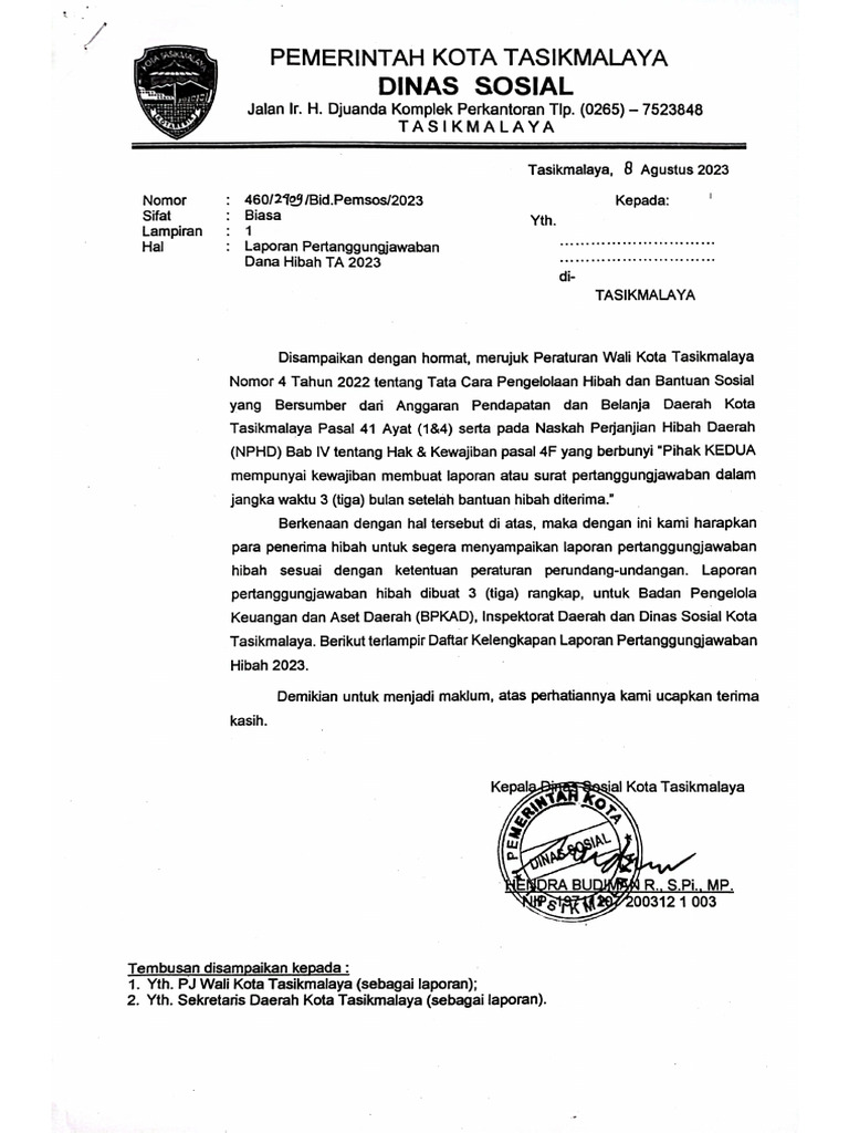 Surat Pemberitahuan Lpj Pdf