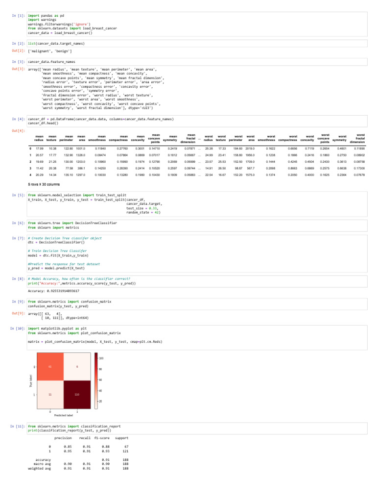 Breast Cancer Classification Using DTC | PDF | Oncology | Medicine