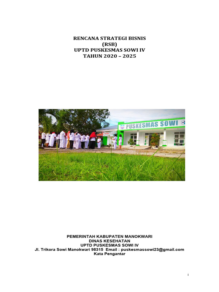 Rencana Strategis Puskesmas Sowi IV | PDF | Bisnis | Ilmu Sosial