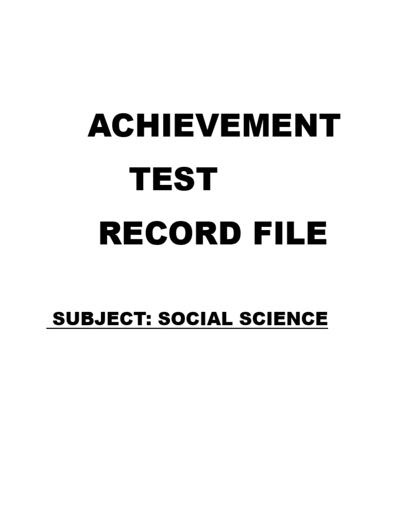 Social Science Achievement Test Guide | PDF | Educational Assessment ...