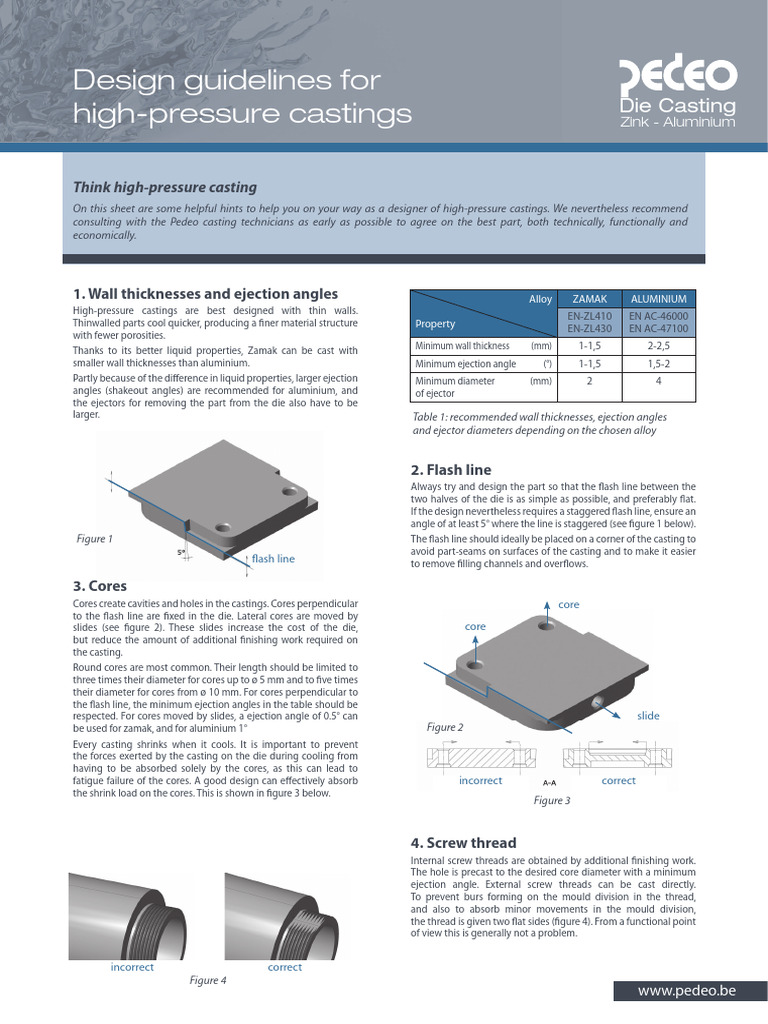 Design Guidelines Highpressure Diecasting | PDF | Mechanical ...