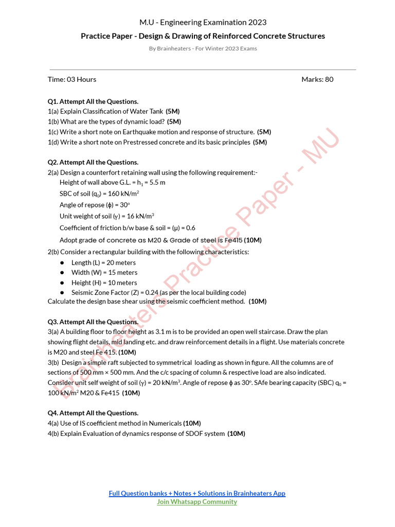 DDRCS Sem7 Civil Practice Paper | PDF