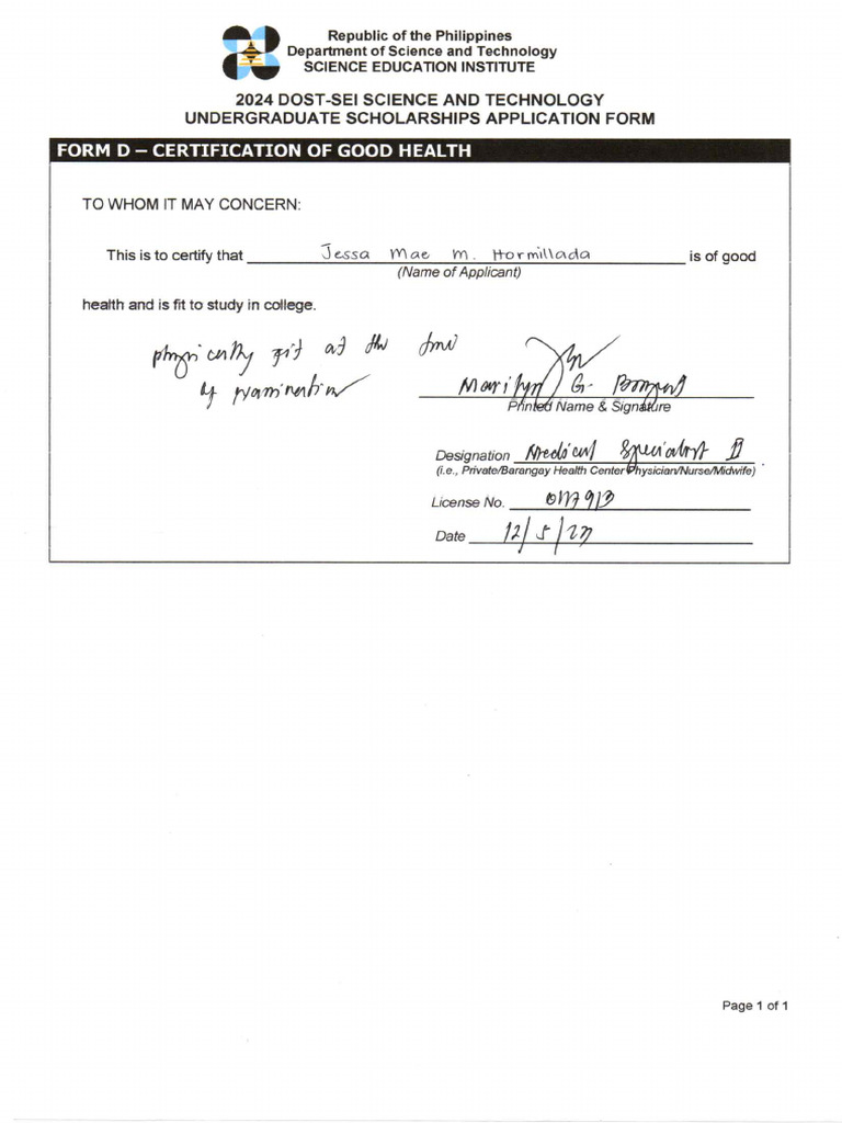Hormillada - Form D | PDF