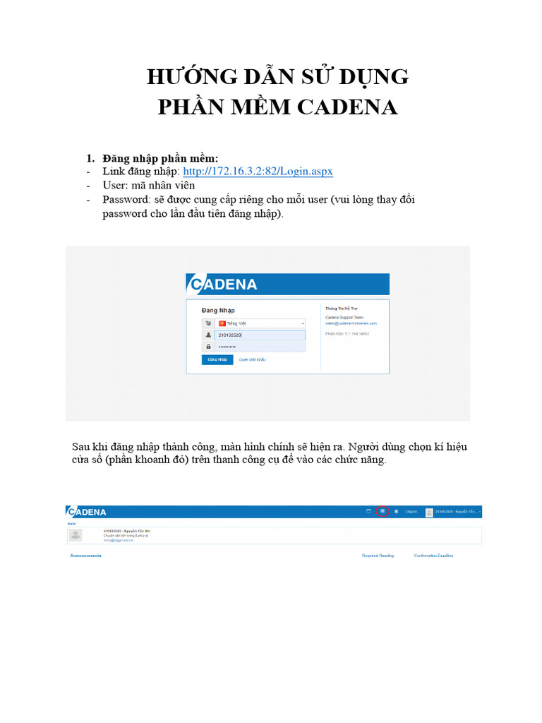 HƯỚNG DẪN SỬ DỤNG CADENA | PDF