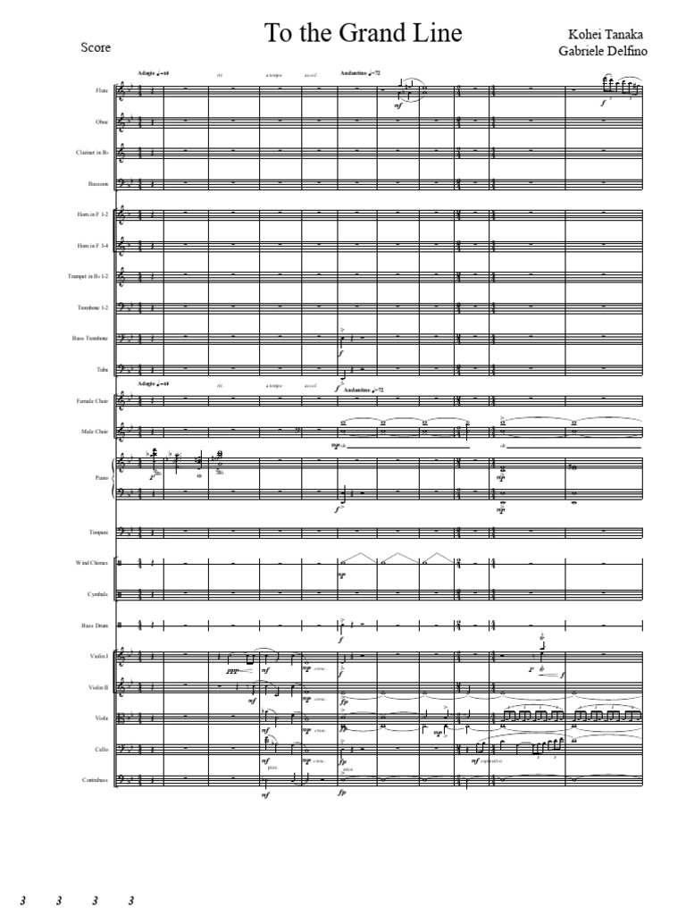 To The Grand Line Score | PDF
