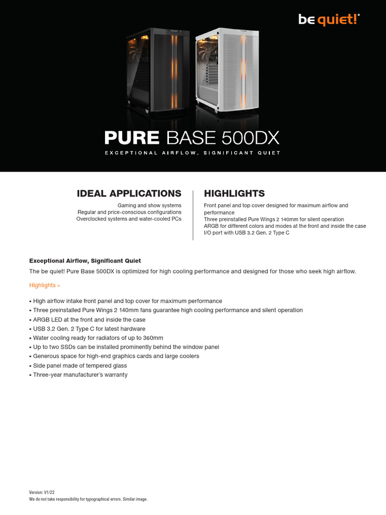 Pure Base 500DX Datasheet en | PDF | Office Equipment | Video Game Platforms