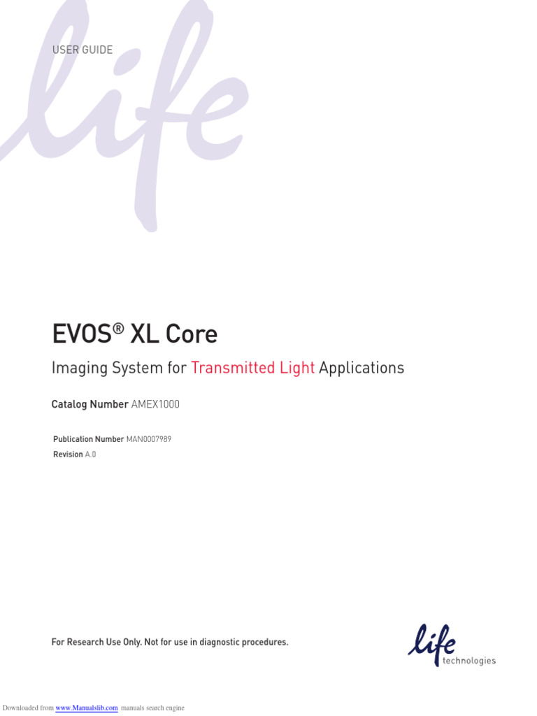 Evos XL Core | PDF | Usb Flash Drive | Sterilization (Microbiology)