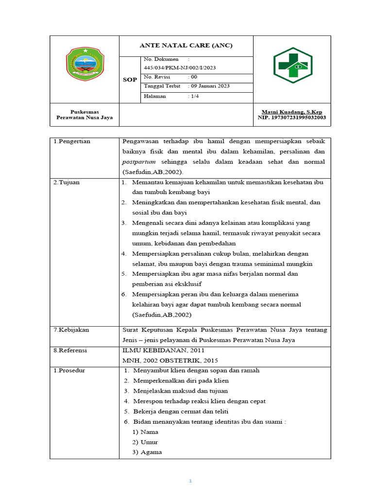 (Print) Sop Anc | PDF