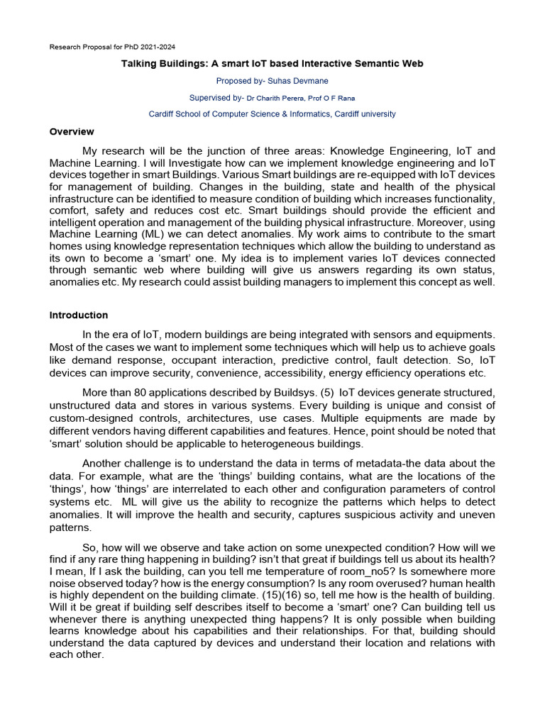 Research Project Proposal | PDF | Internet Of Things | Semantic Web