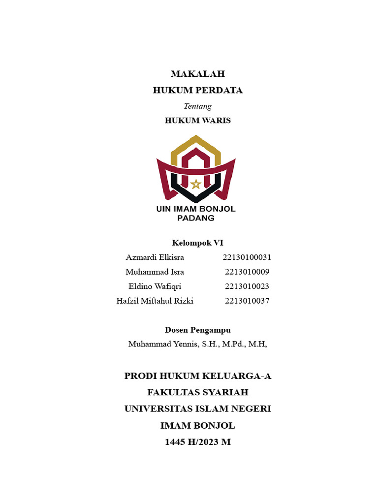 Hukum Perdata - Hukum Waris - HK-A | PDF