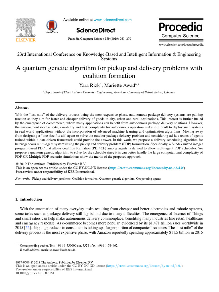 A Quantum Genetic Algorith For Pickuo and Delivery Problems With ...