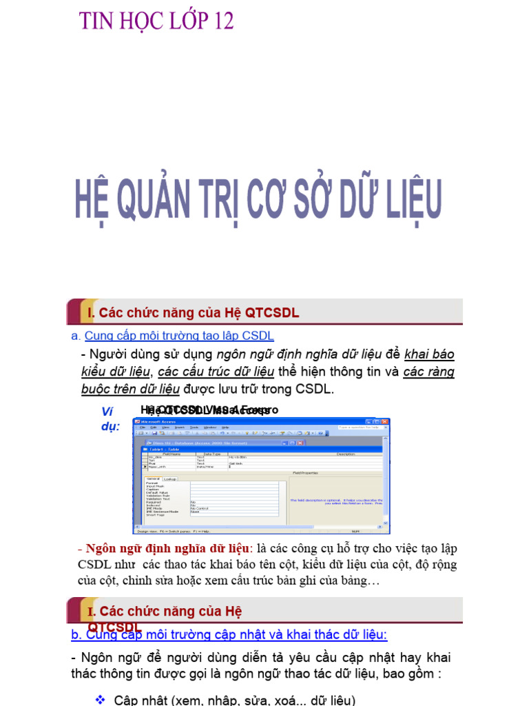 Bai 2 He Quan Tri Co So Du Lieu | PDF