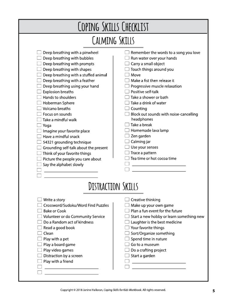 Coping Skills Checklist | PDF