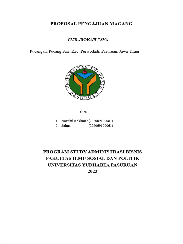 Proposal Pengajuan Magang | PDF