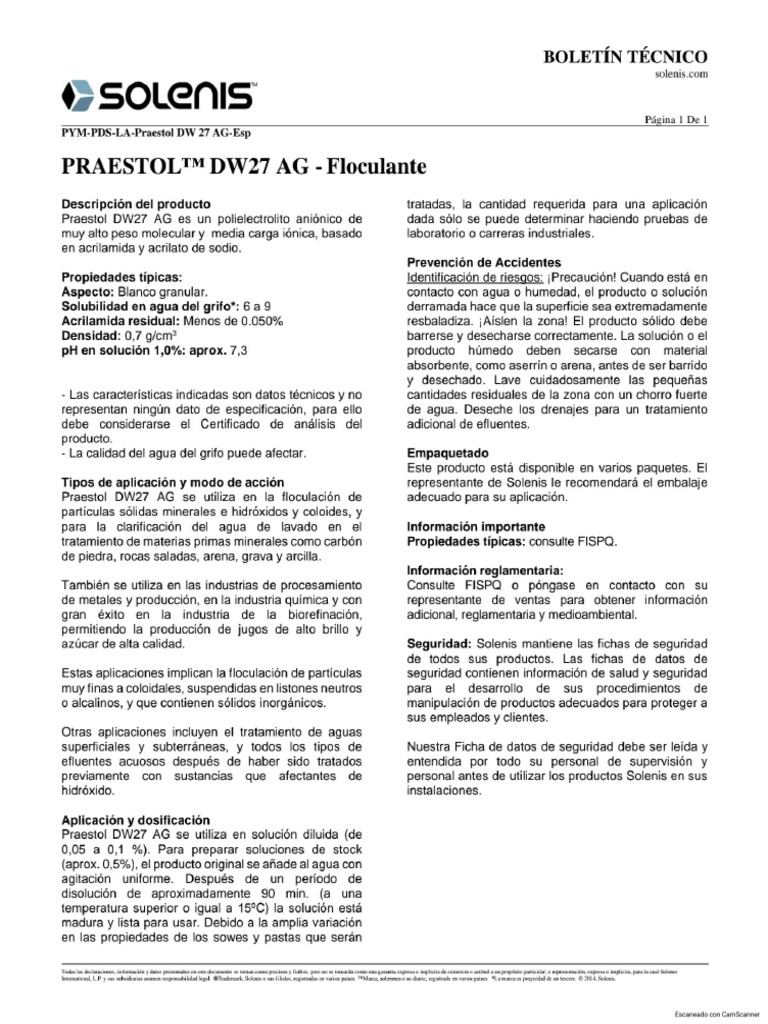 Pym Pds La Praestol Dw27 Ag Esp | PDF