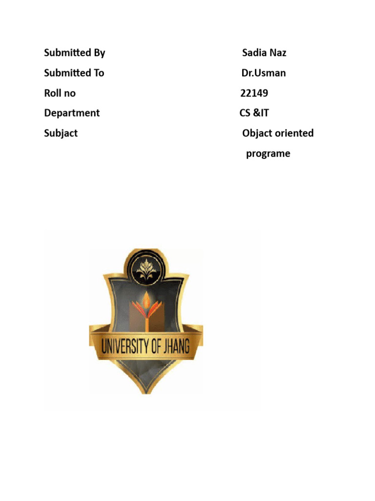 Oop Assignment Pdf Namespace Naming Conventions