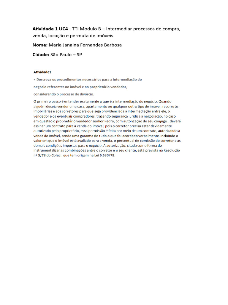 Atividade 1 UC4 Modulo B | PDF | Direito