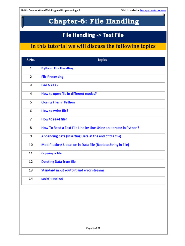 Data File Handling - Working With Text Files | PDF
